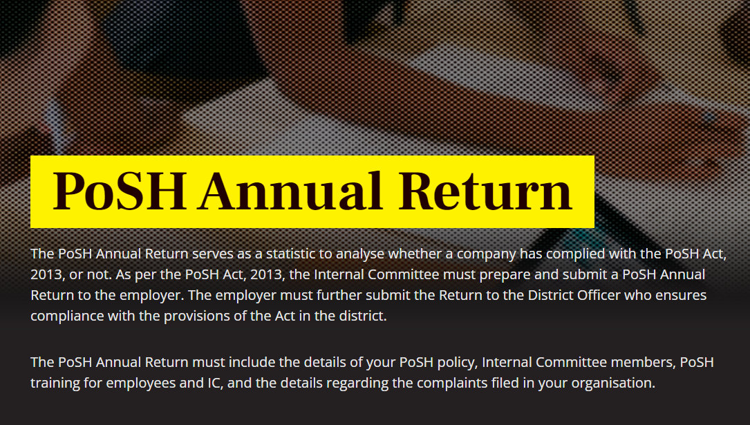 PoSH Annual Return - Ungender | Empanelled by GoI PoSH Annual Return - Ungender | Empanelled by GoI